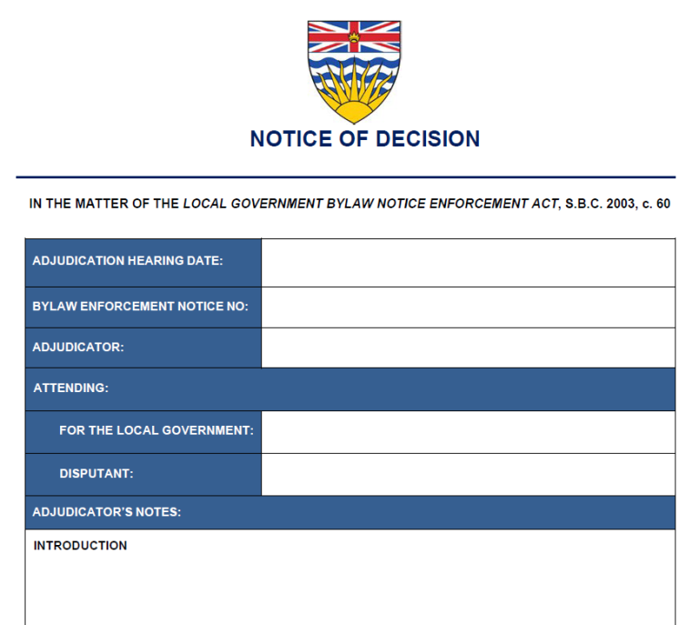 Resources - BC Bylaw Adjudication
